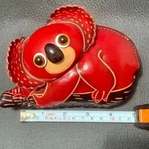 Handmade | Bags | Handmade Red Leather Koala Coin Purse Cute Animal ...